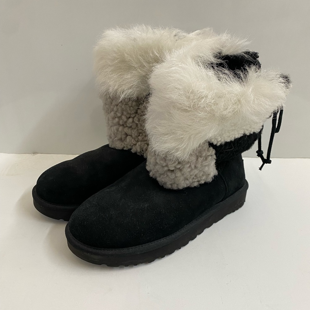 Ugg Classic Patchwork Fluff Women Short Boots Suede B… - Gem